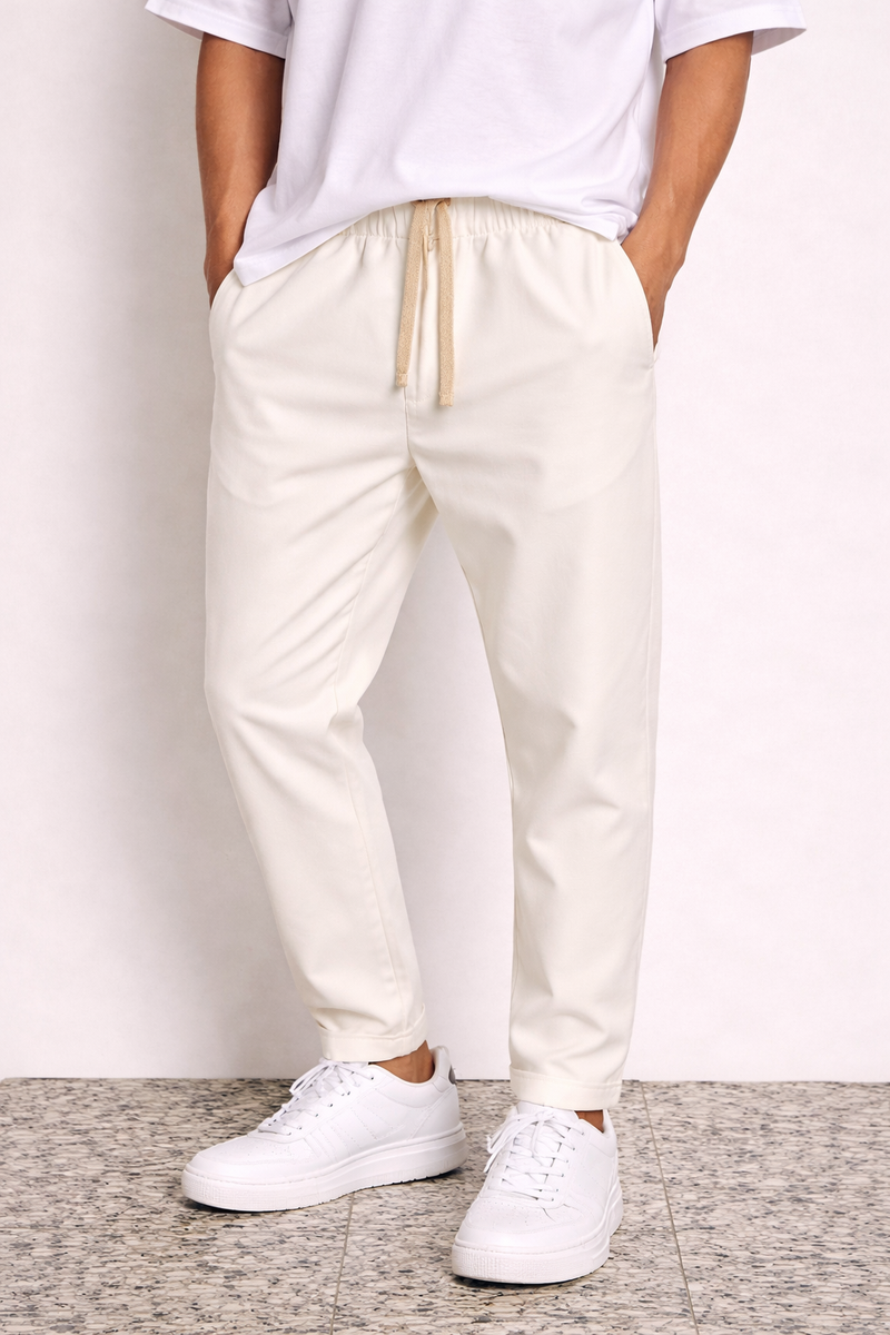 Pantalone NJB NEW JOB BRAND pantalaccio bianco – MASCARO