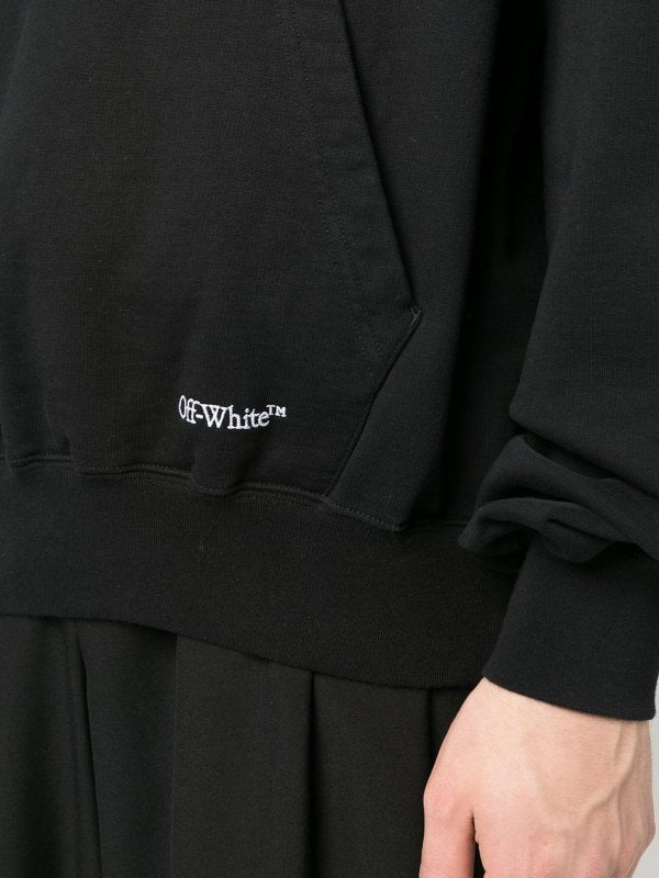 Felpa OFF-WHITE con cappuccio Scribble Diag oversize nero – MASCARO
