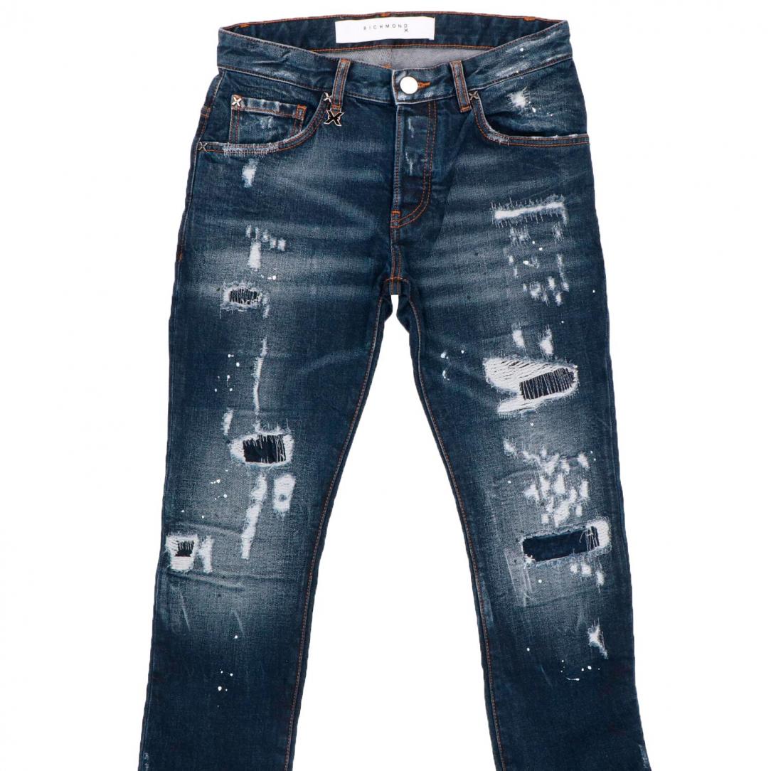 Jeans RICHMOND X regular fit con strappi denim blue dark – MASCARO