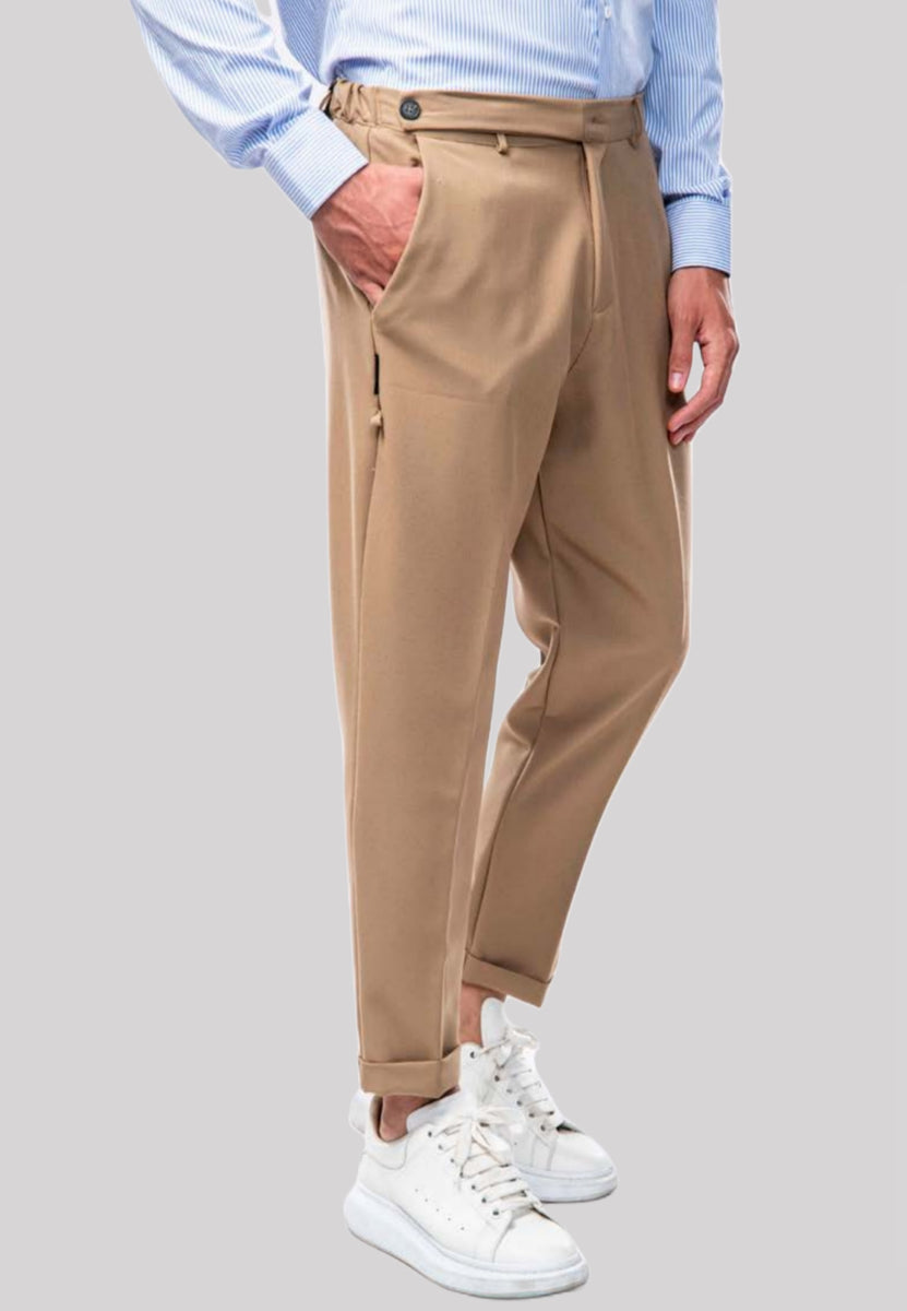Pantalone sartoriale NJB NEW JOB BRAND beige – MASCARO